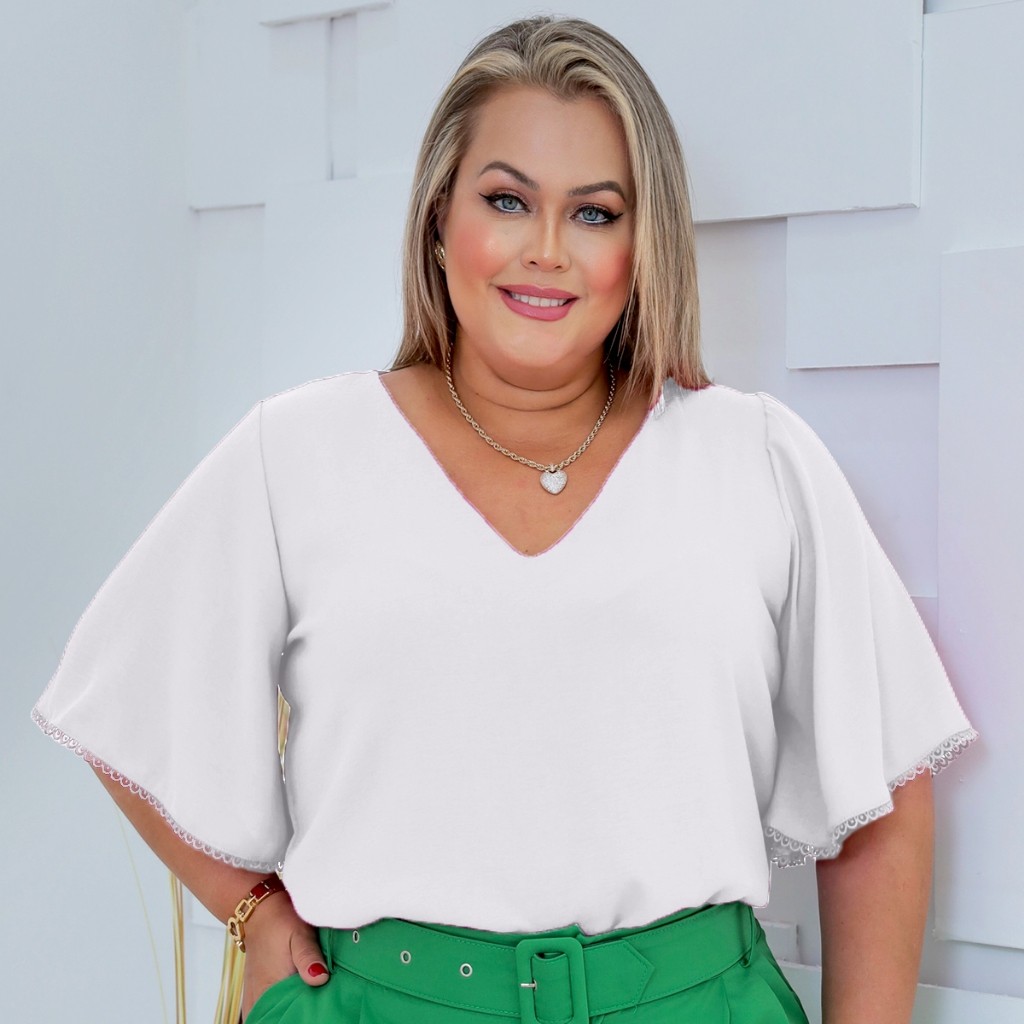 Blusa Feminina estilosa Plus Size Soltinha Confortável elegantes de ...