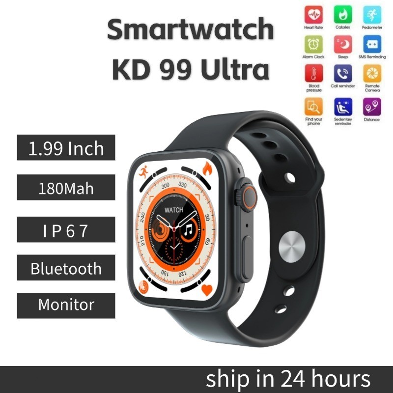 Relógio Smartwatch iwo 8 Ultra Relogio Inteligente Kd99 Ultra 1.99" bluetooth com lembrete ...
