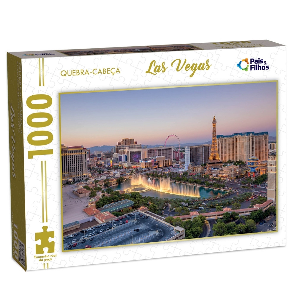 QUEBRA CABEÇA LAS VEGAS 1000 PEÇAS PAIS E FILHOS PUZZLE PAISAGEM PONTO ...