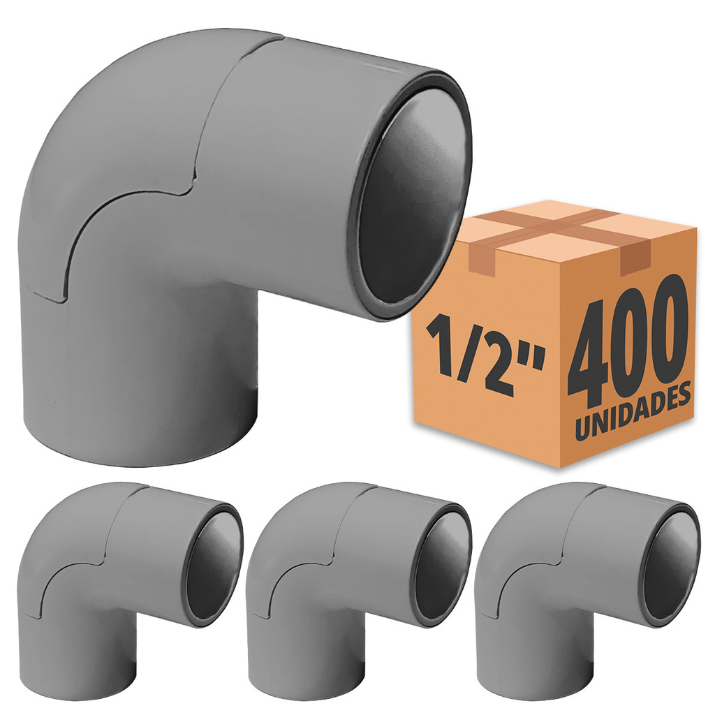 Kit 400 Pçs Cotovelo com Janela 90° 1/2 Polegada de Sobrepor PVC ...