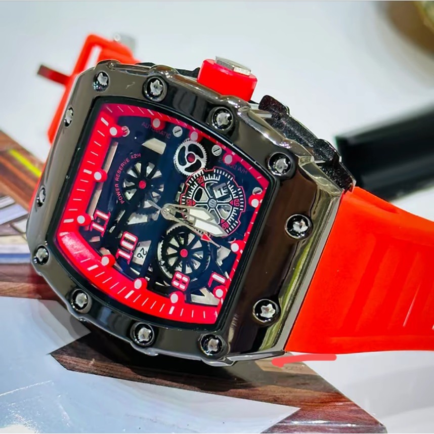 Richard New Style Black Dial relógio pulso mecânico exclusivo com ...