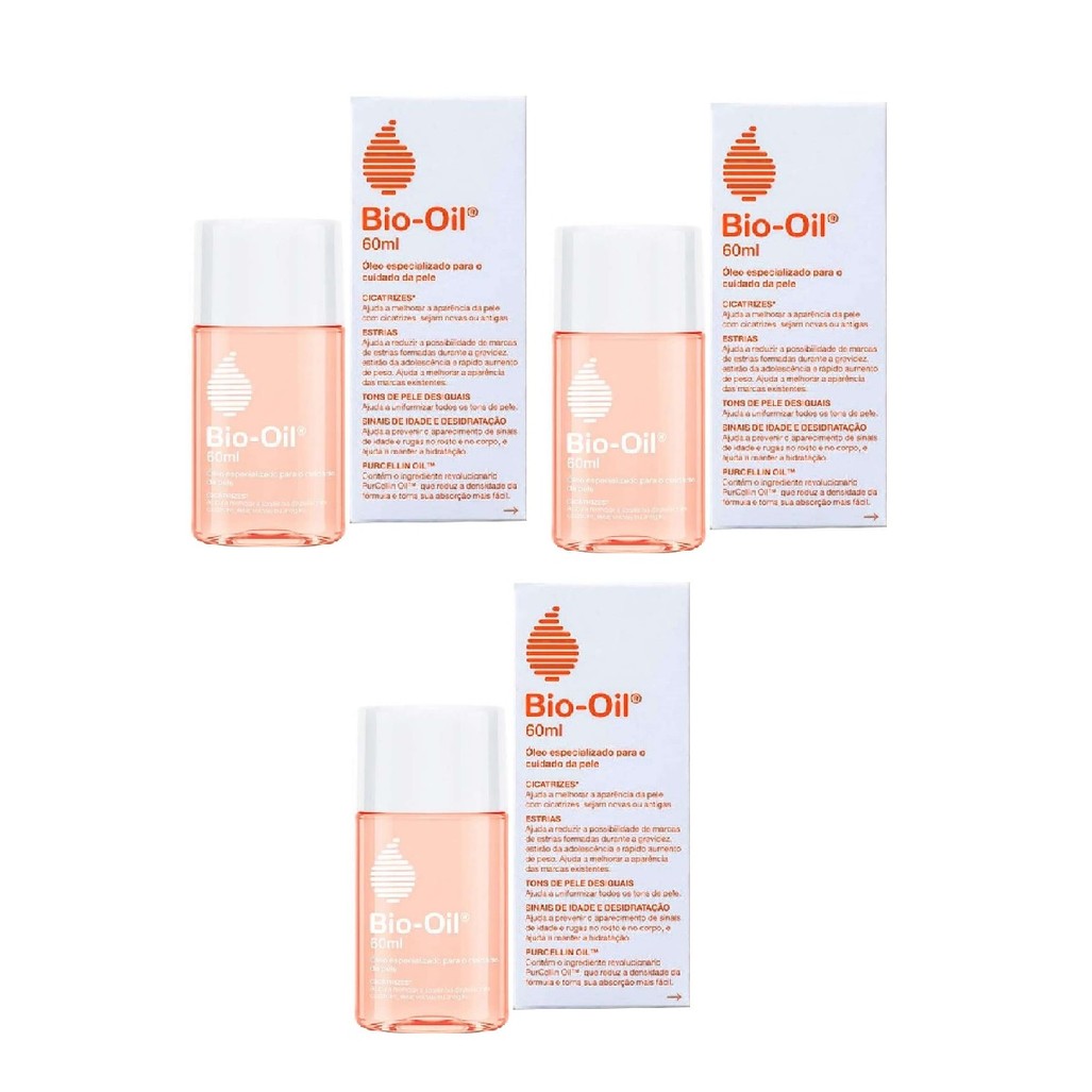 Bio-Oil Óleo para Cuidado da Pele 60ml Kit 3 | Shopee Brasil