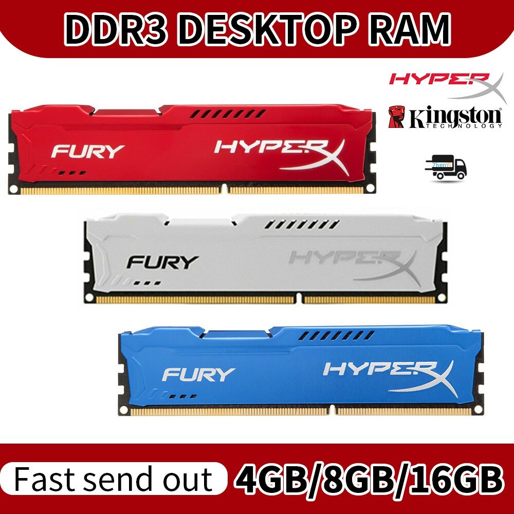 Para HyperX FURY 4GB/8GB DDR3 1600Mhz 1866Mhz 240Pin PC3-12800U/14900U DIMM RAM Memória De ...
