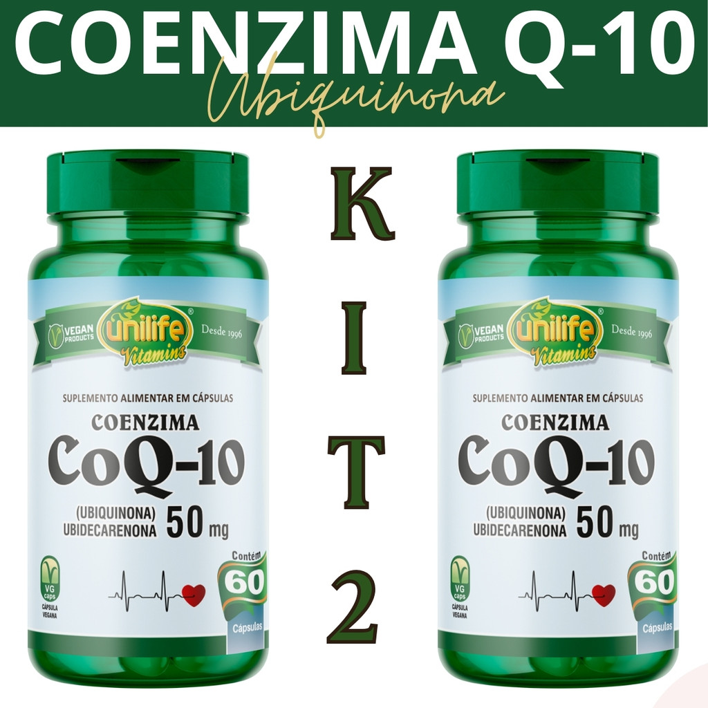 KIT 2 - COENZIMA - COQ-10 400MG - 60 CAPSULAS - UNILIFE | Shopee Brasil