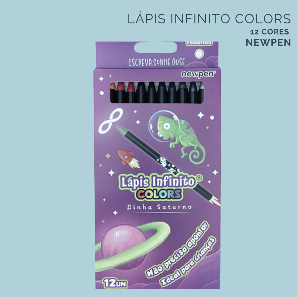 Lápis Infinito Colorido Linha Saturno - 12 cores - Newpen | Shopee Brasil