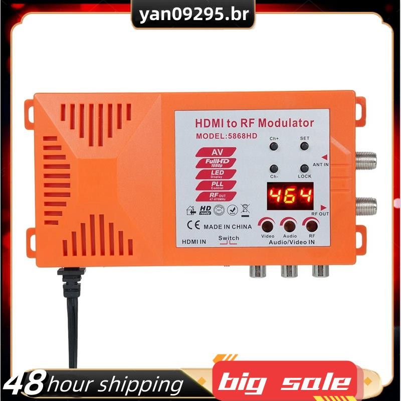 TV/AV Para RF Modulador Coaxial UHF Conversor Adaptador Laptop HD ...