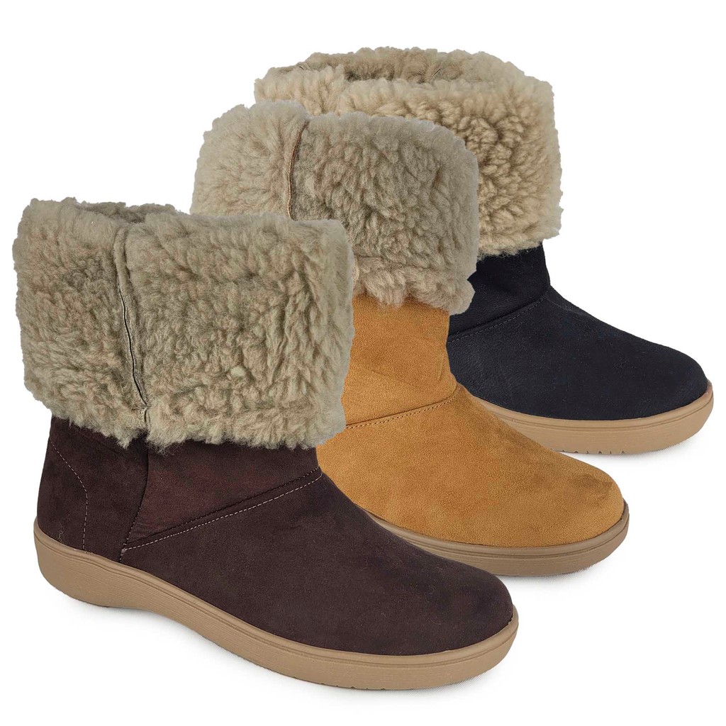Bota Feminina de Pelo Inverno | Shopee Brasil