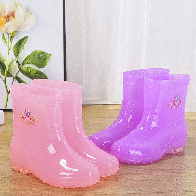 Botas de Chuva Curtas Antiderrapantes Femininas de Verão, Botas de ...