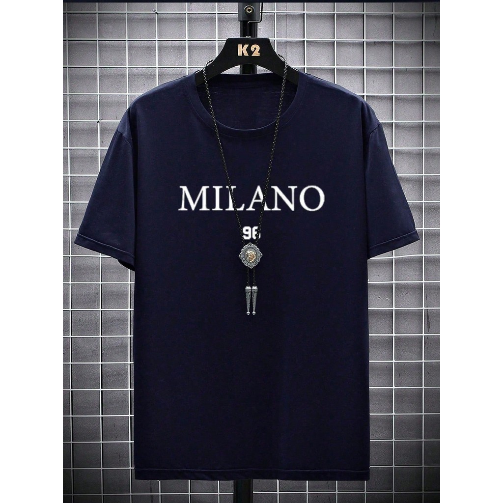 Camiseta masculina Milano 96 100% algodao Camisa Basica | Shopee Brasil
