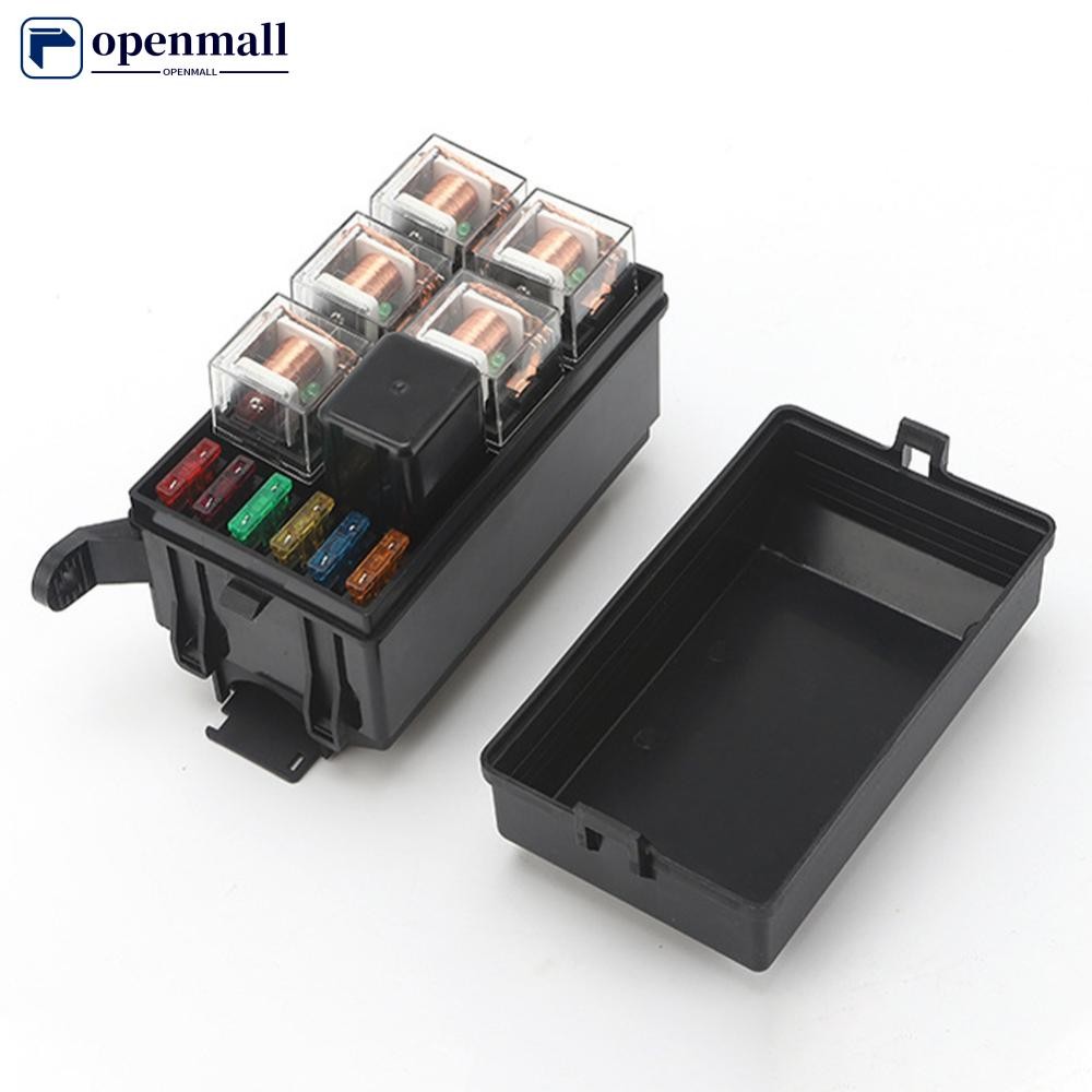 openmall Carro 12V/24V Caixa De Relé 6 Slots Bloco Vias ATC/ATO Fusível ...