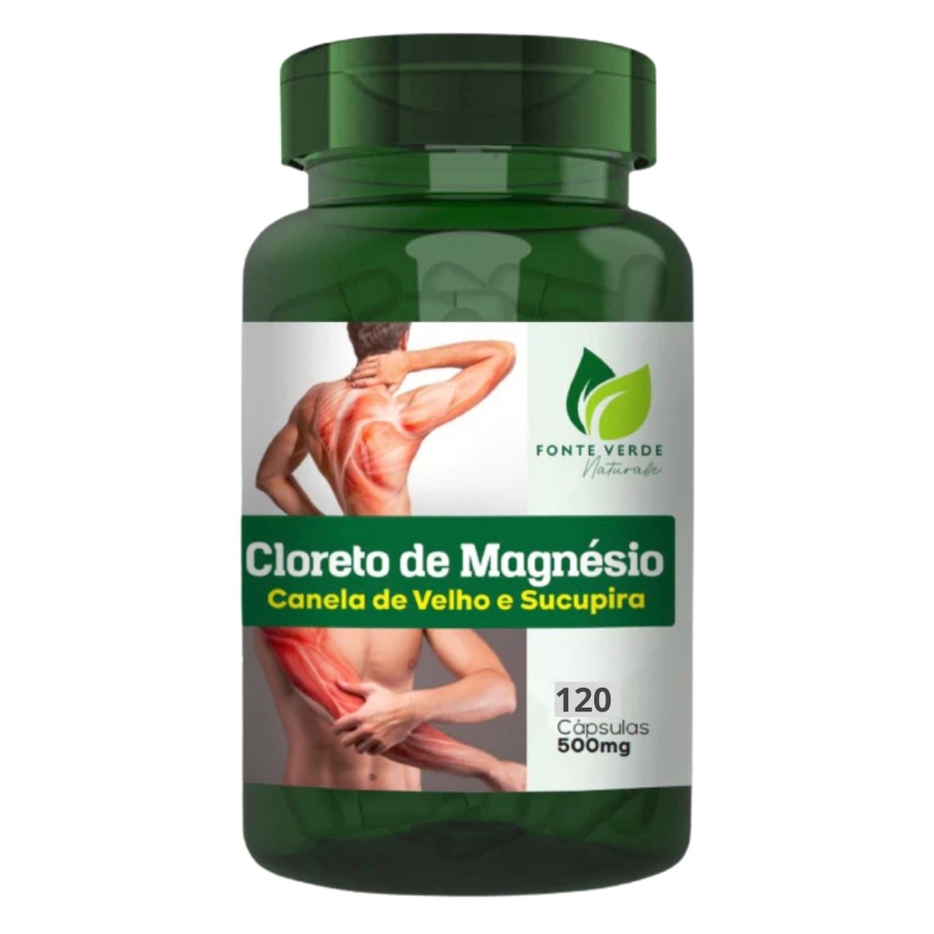 Cloreto De Magnesio Com Canela De Velho E Sucupira 500mg 120 Cápsulas - Fonte Verde Naturalle ...