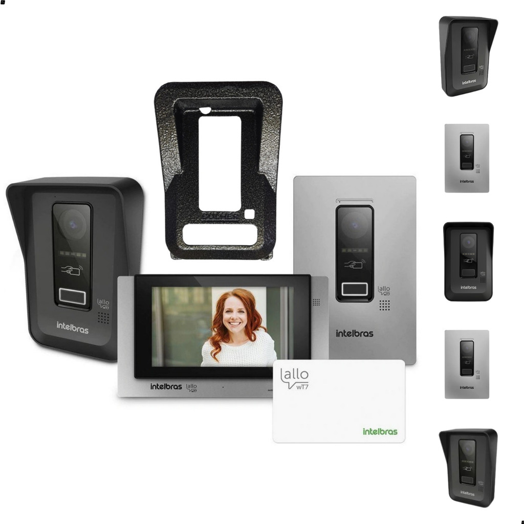 Interfone Video Porteiro Wifi Allo Wt7 Intelbras Com Protetor Anti ...