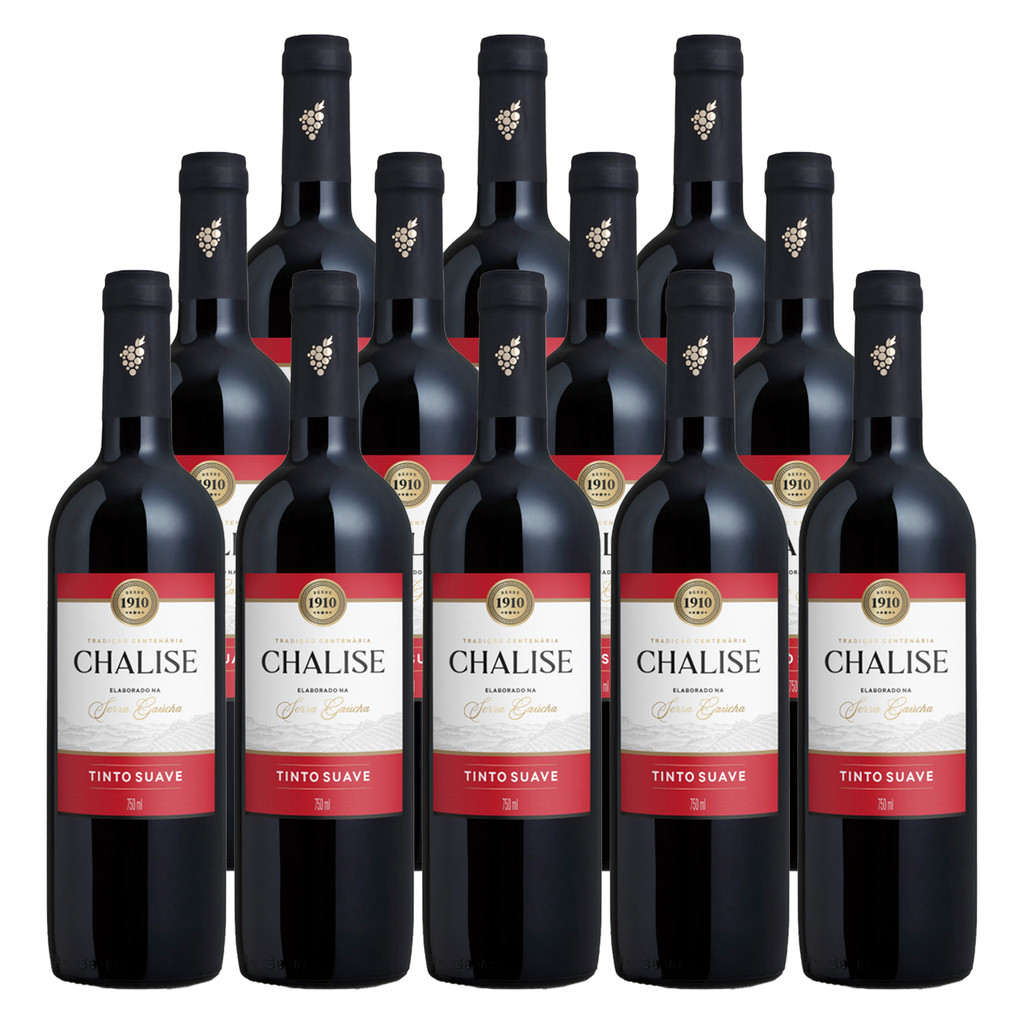 Vinho Chalise Tinto Suave 750ml 12 Unidades | Shopee Brasil