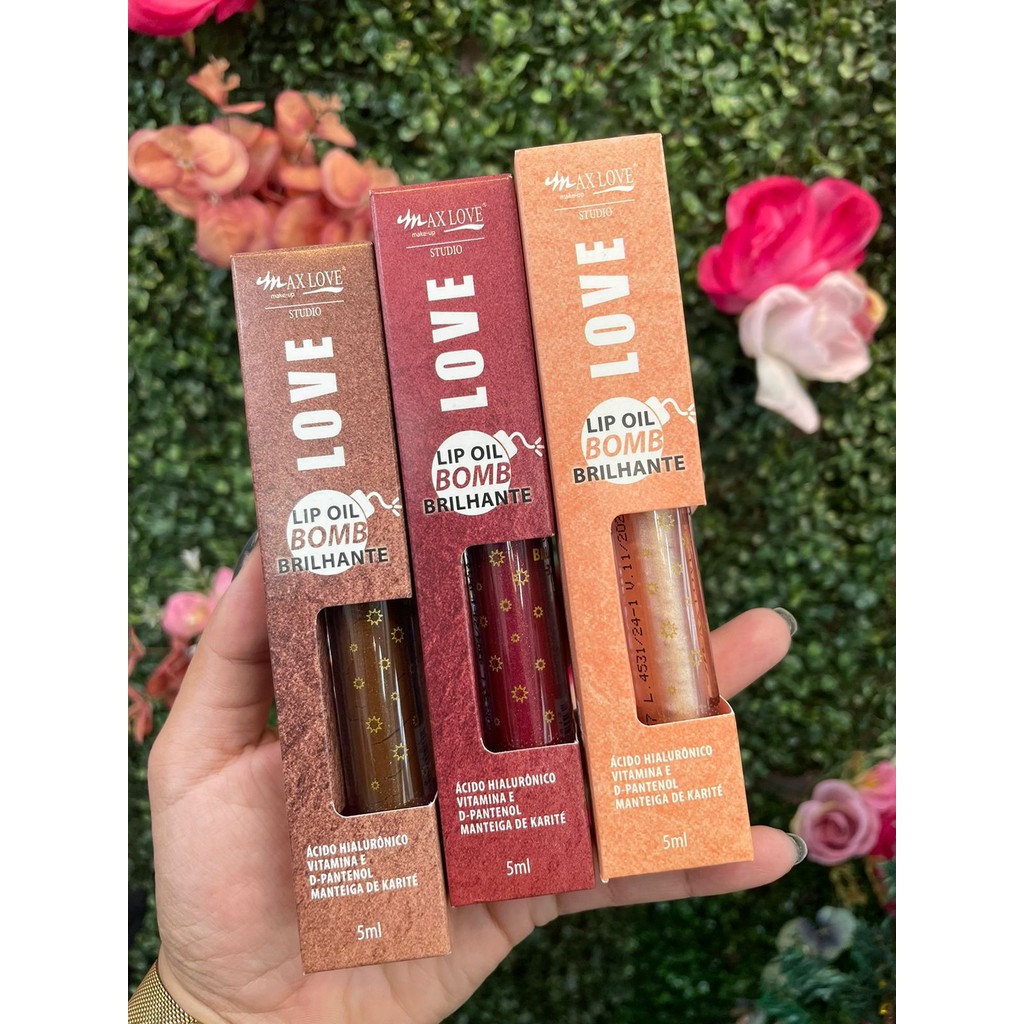 Kit 3 Lip Oil Bomb Brilhante Max Love Cor 50 + Cor 53 + Cor 57 | Shopee Brasil