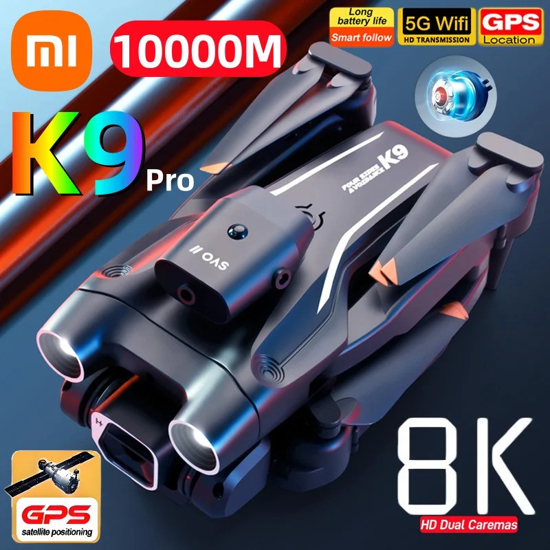 K9 Pro Drone Professional 8K HD Câmera Dupla Com GPS Inteligente Para ...