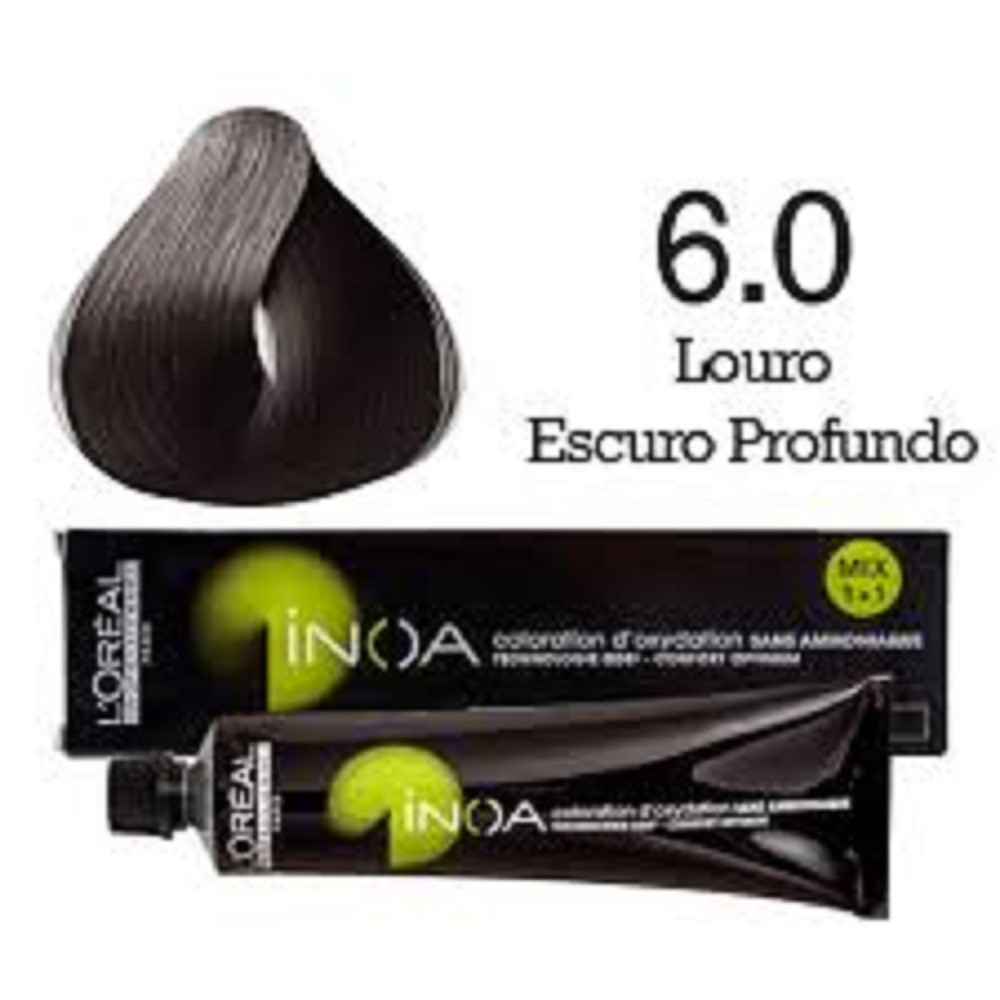 Coloração L'Oréal Professionnel Inoa 6.0 Louro Escuro Profundo 60g ...