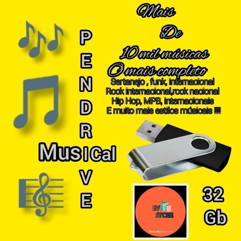 pendrive com músicas de todos os tipos completão | Shopee Brasil