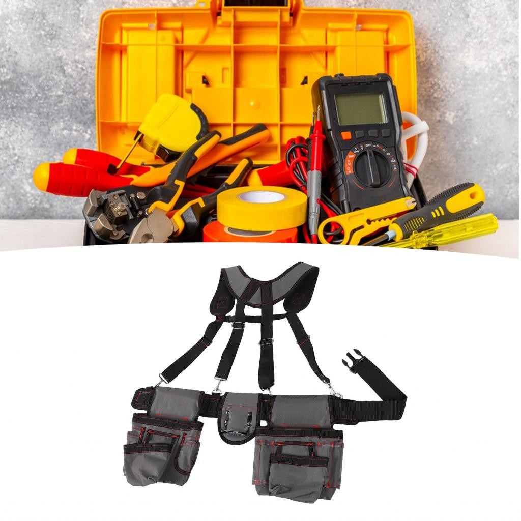 Hbhbhbhbb Professional Tool Belt Organizer With Suspenders 12 Pockets ...