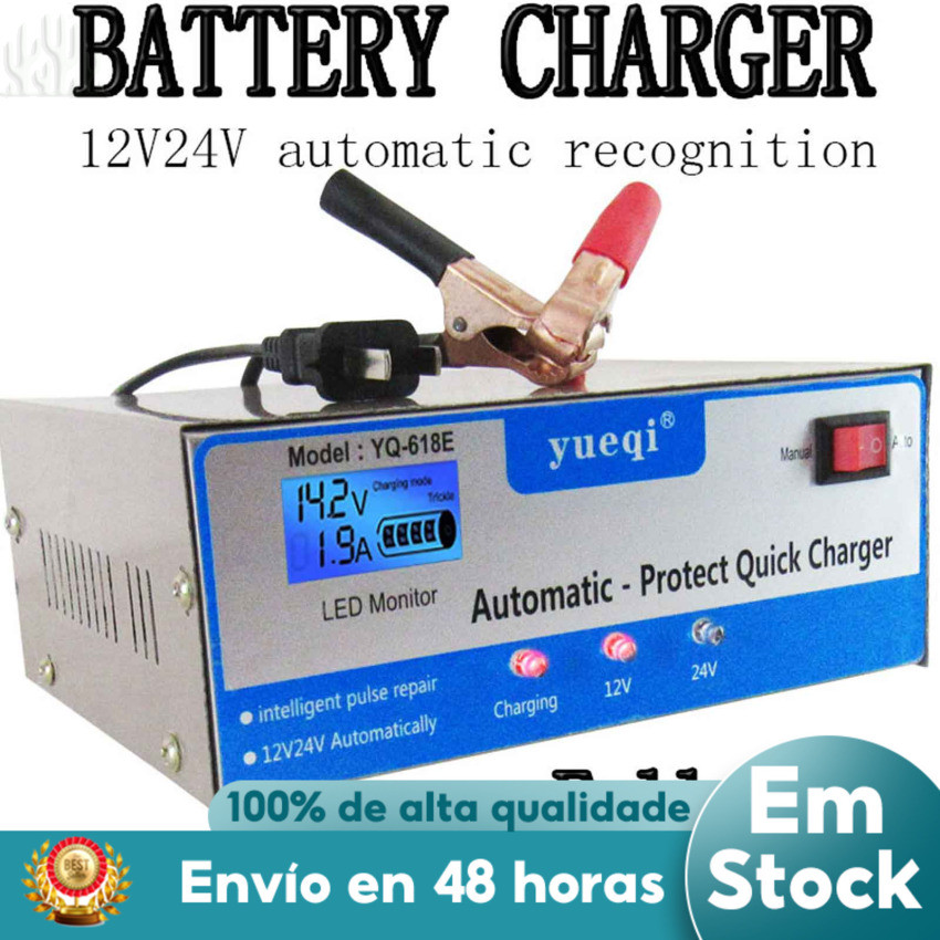 Carregador De Bateria De Carro 400A , 12V/24V , Alta Potência , Rápido , 240W , Inteligente ...