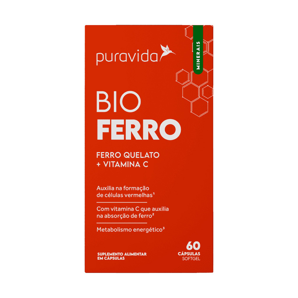 Bio Ferro 60 Caps - PURAVIDA | Shopee Brasil