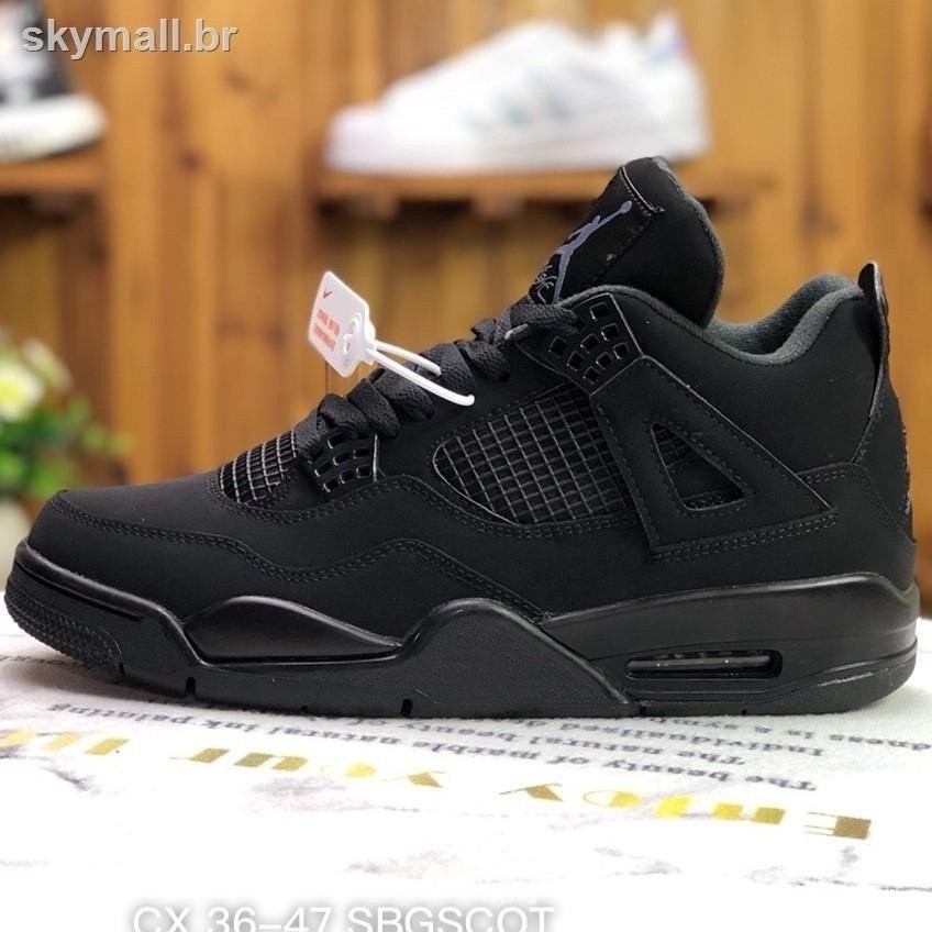 J 4 Retro All Black J4 CU1110-010 tênis de basquete | Shopee Brasil