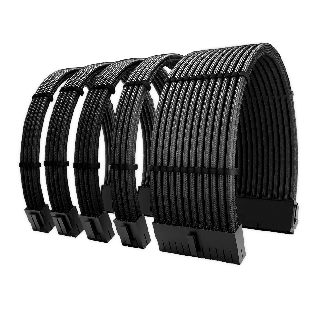 KIT 5 CABO SLEEVED PRETO EXTENSOR FONTE 1X24P 2X4+4P 2X6+2P | Shopee Brasil
