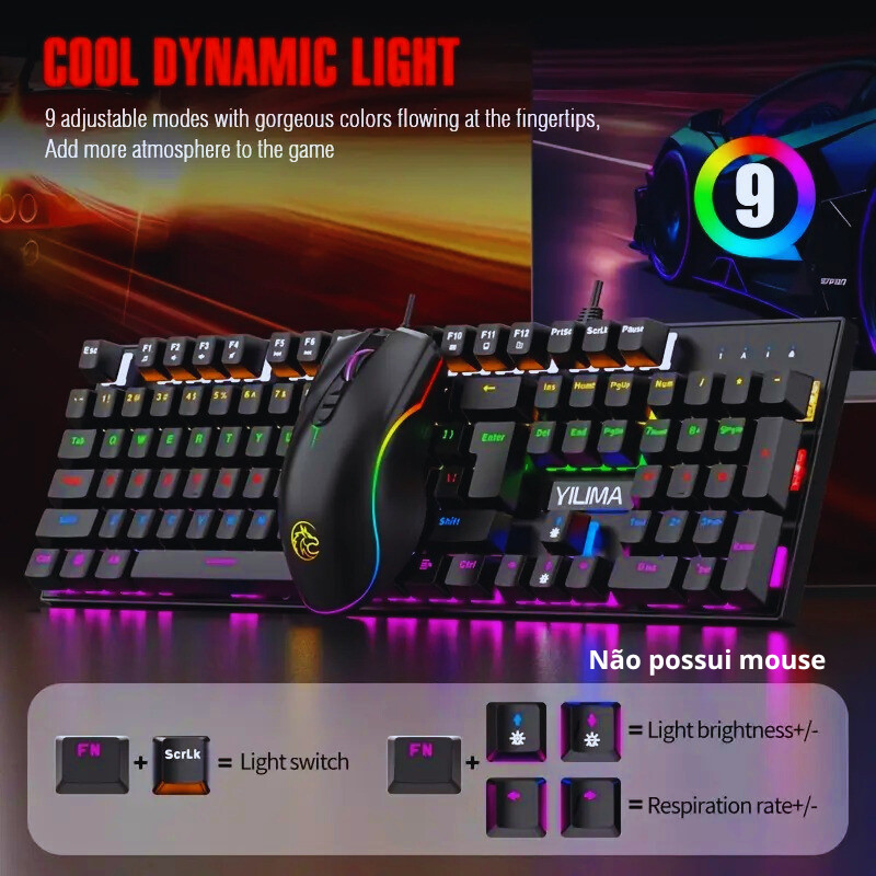 Teclado Gamer RGB Mecânico: Precisão com Switch Mecânico e Design Compacto TKL | Shopee Brasil