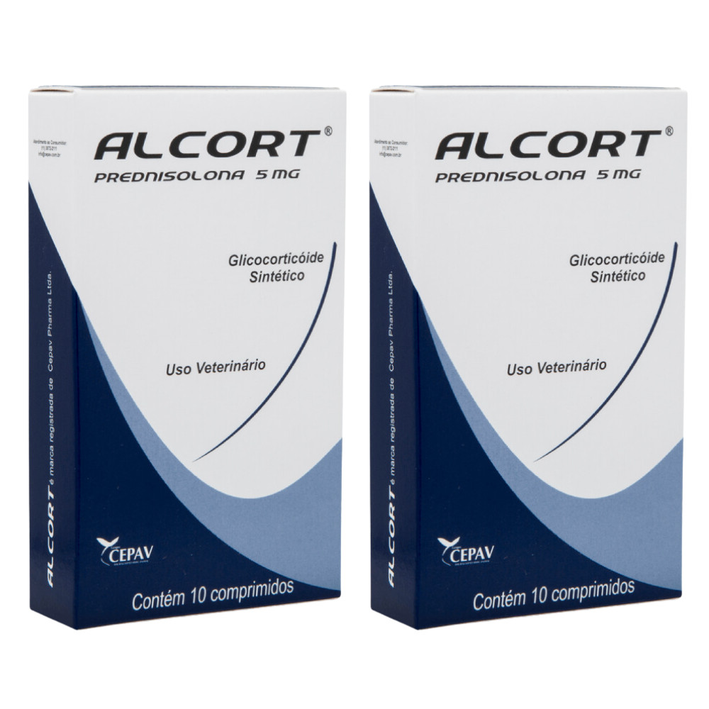 Alcort Cepav Anti-inflamatório Prednisolona 10 comprimidos - 5mg - Kit ...