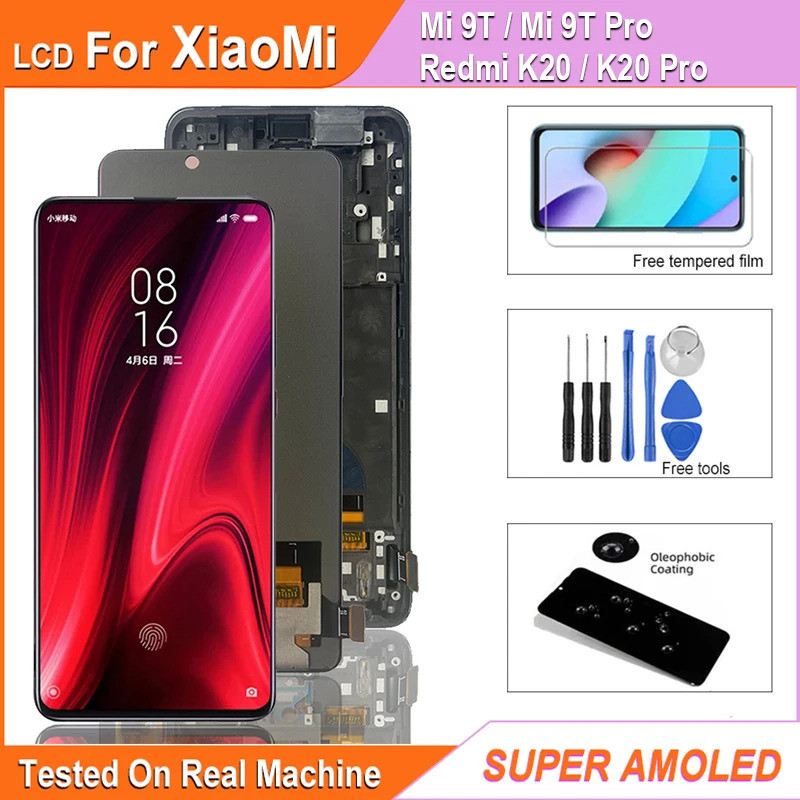 6.39 Display Super AMOLED Para Xiaomi Redmi K20/K20 Pro LCD Tela De Toque Digitador Assembléia ...