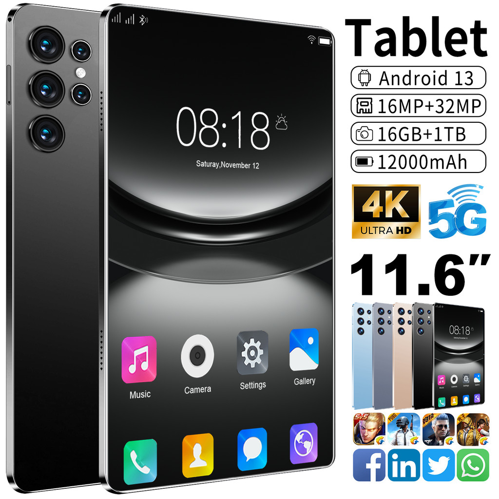 2025 edição Global Original Tablet PC 11.6-Polegada HD 4K Android 13 ...