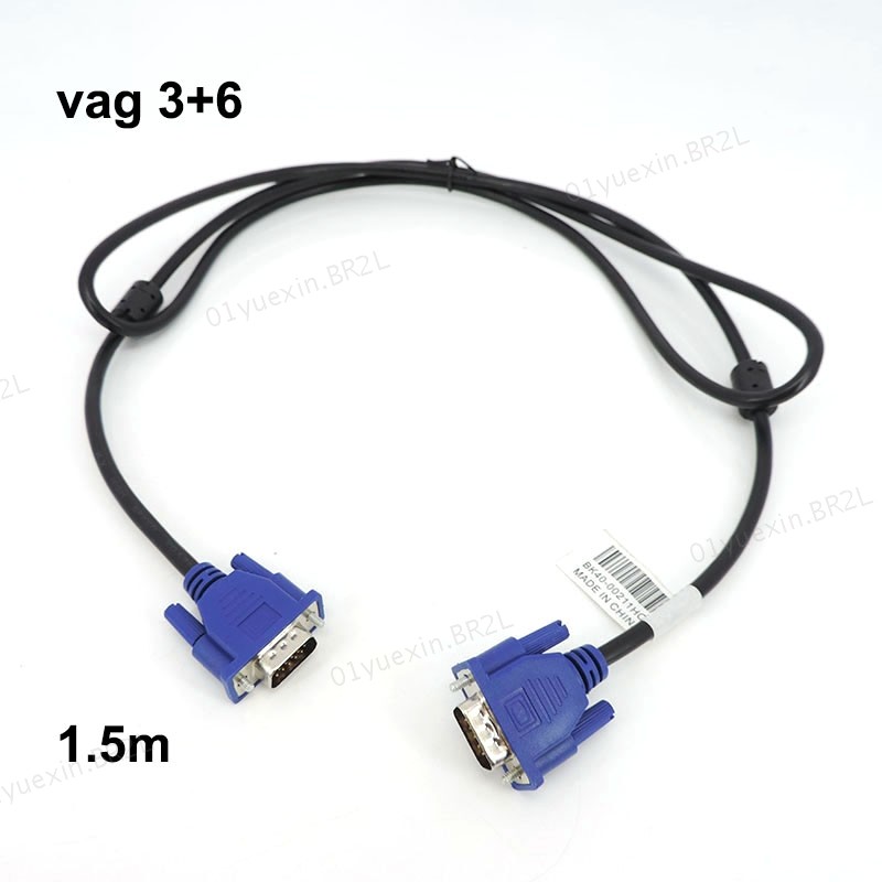 Cabo De Extensão VGA De 1.5m 1080P HD 3 + 6 Macho Para 15PIN Fio ...