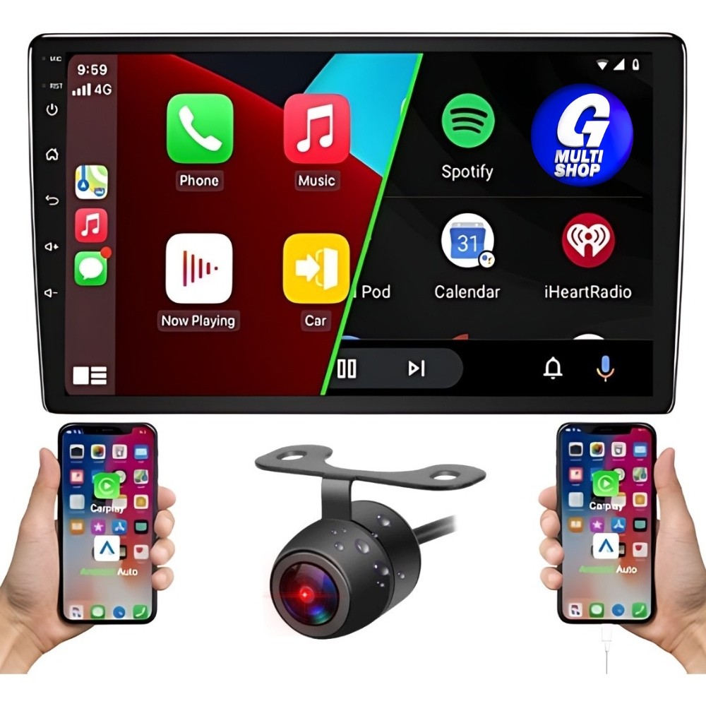 Central Multimidia MP5 Tela 9 Polegadas 2 Din Espelhamento Sem Fio Androidauto Carplay 2gb 32gb ...