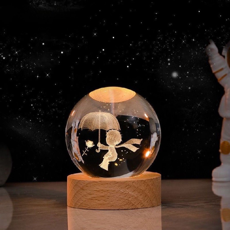 Luminária Decorativa Globo De LED Bola De Cristal Colorido 3D Bivolt ...