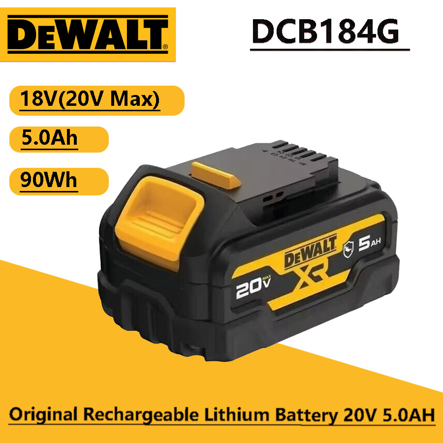DEWALT DCB184G Bateria Original 20V 5.0AH De Lítio Recarregável Resistente A Óleo E Anticorrosão ...