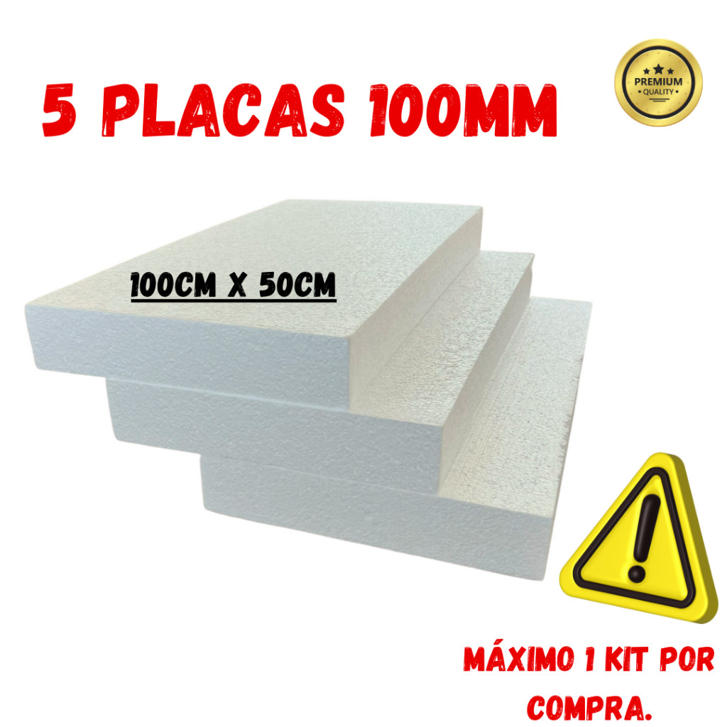 5 Placa de Isopor 100mm ( 10cm) Anti chamas - Nivelamento Piso | Shopee Brasil