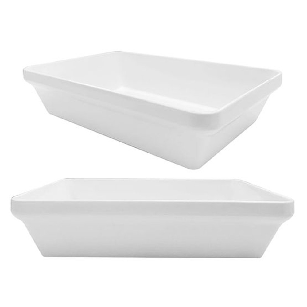Travessa de Melamina Retangular Funda Branca Premium 30x22,5cm Bestfer ...