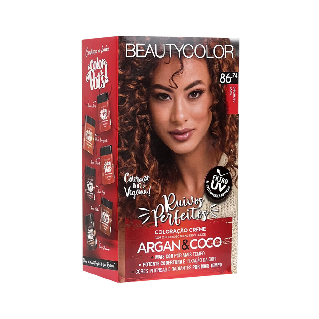 Kit Coloração Beautycolor 86.74 Ruivo Caramelo | Shopee Brasil
