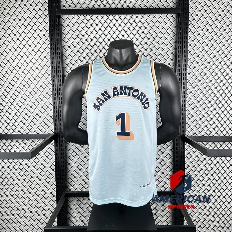 Hot Pressed Camisa Masculina 2024/25 Regata Victor Wembanyama Azul Claro Camiseta Jogador De ...