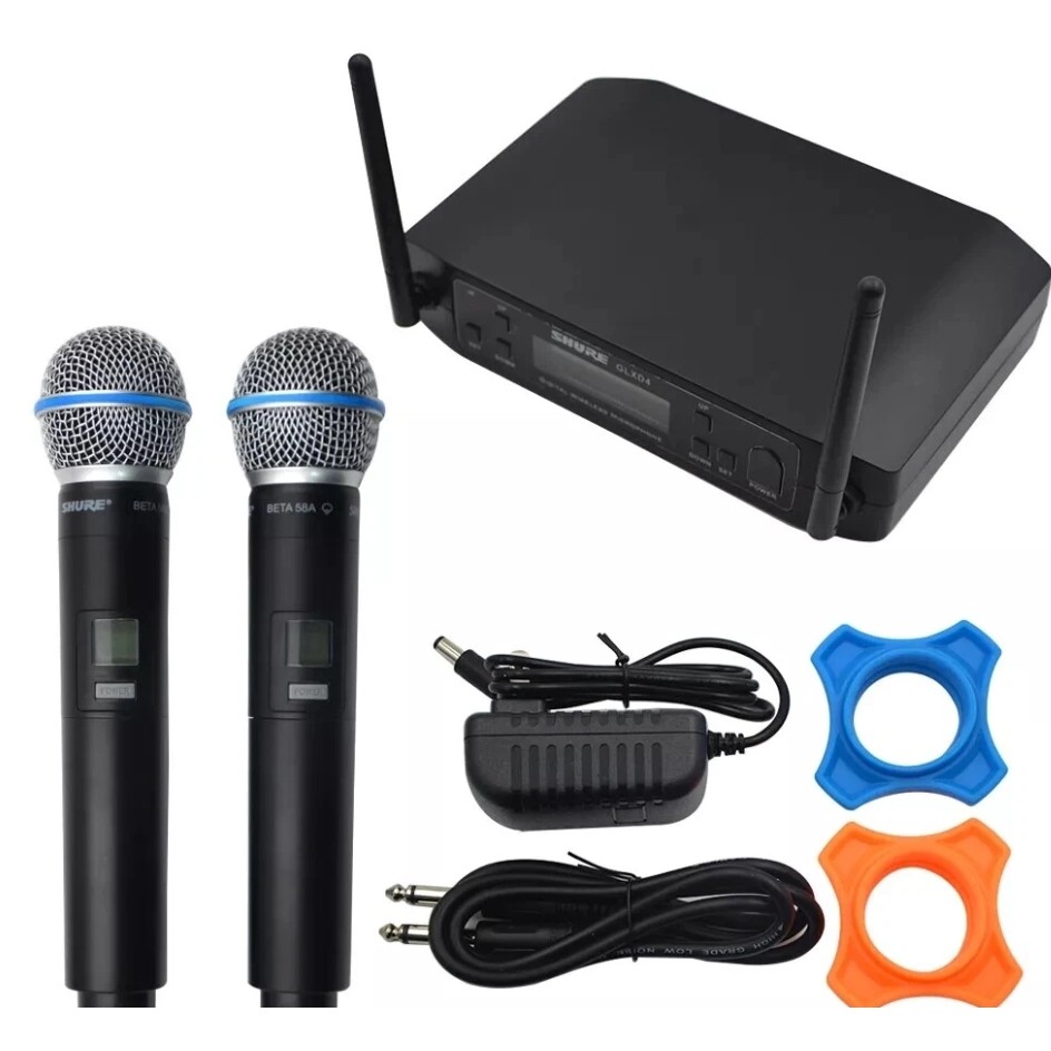 GLXD4 + BETA58A Shure Vocal Sistema De Microfone Sem Fio De Canal Duplo UHF Portátil | Shopee Brasil