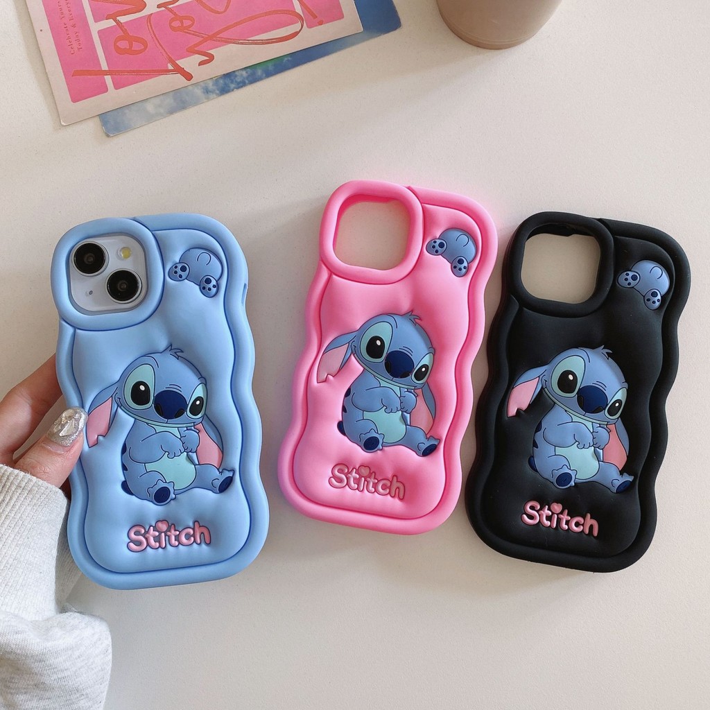 Capinha iphone 11/12/13/14/15 Pro max,Capinha 3d de silicone do stitch ...