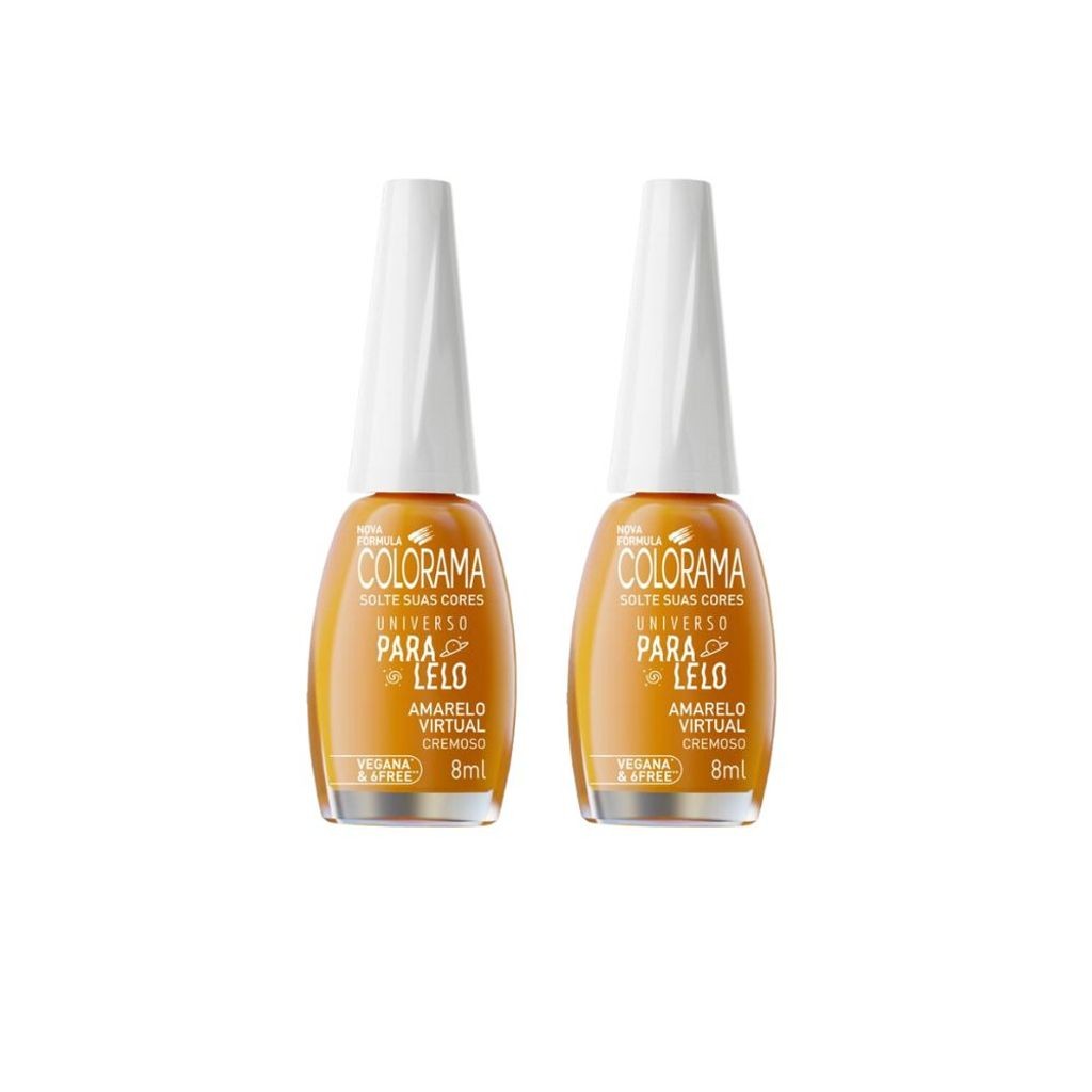 Kit 2 Esmalte Colorama Universo Paralelo Amarelo Virtual Cremoso 8ml ...