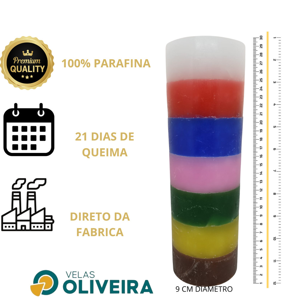 Vela 21 Dias 7 Linhas Umbanda Candomblé - Votiva | Shopee Brasil