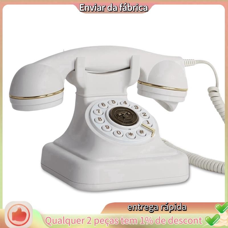 Clássico Antigo Telefone Fixo Casa Plug-in Vintage Rotativo Com Fio ...