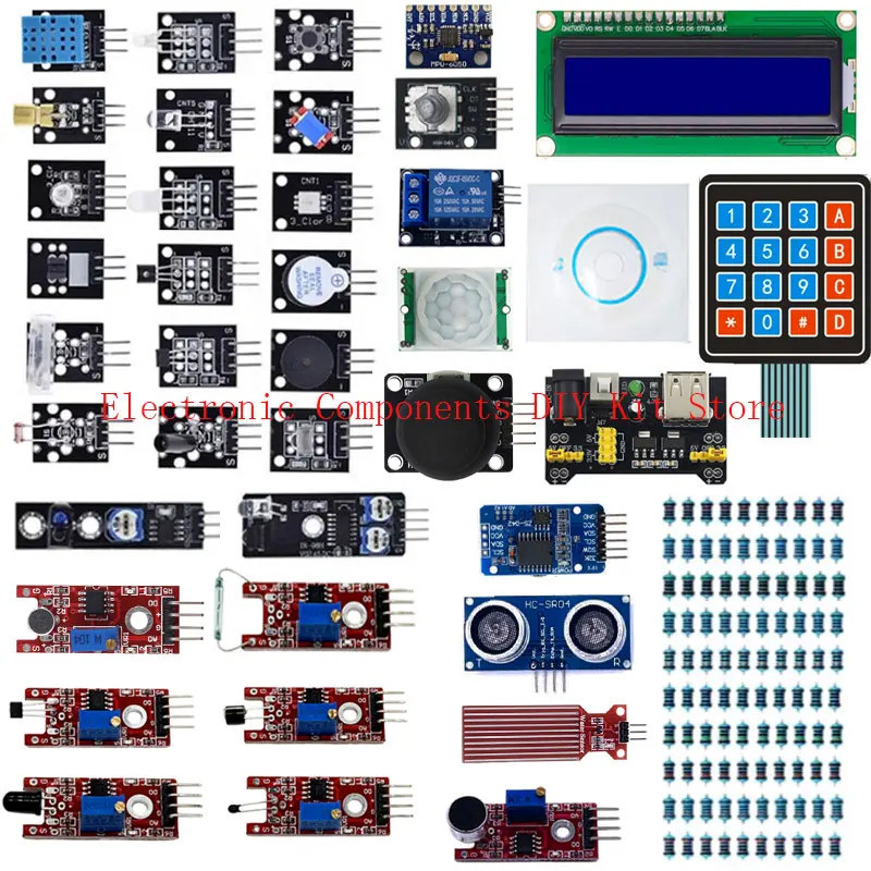 Kit de Módulos de Sensor 37 em 1 Atualizado com Tutorial Compatível com ...
