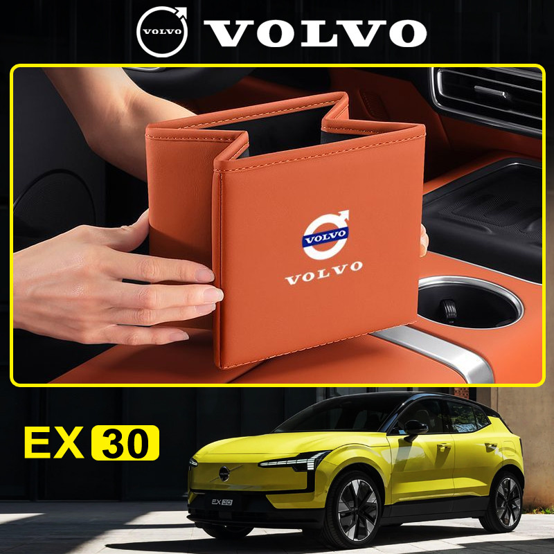 Volvo EX30 ev XC40XC60XC90/S90/S60L/V60 Lixeira dobrável para carro Bolsa Caixa de armazenamento ...