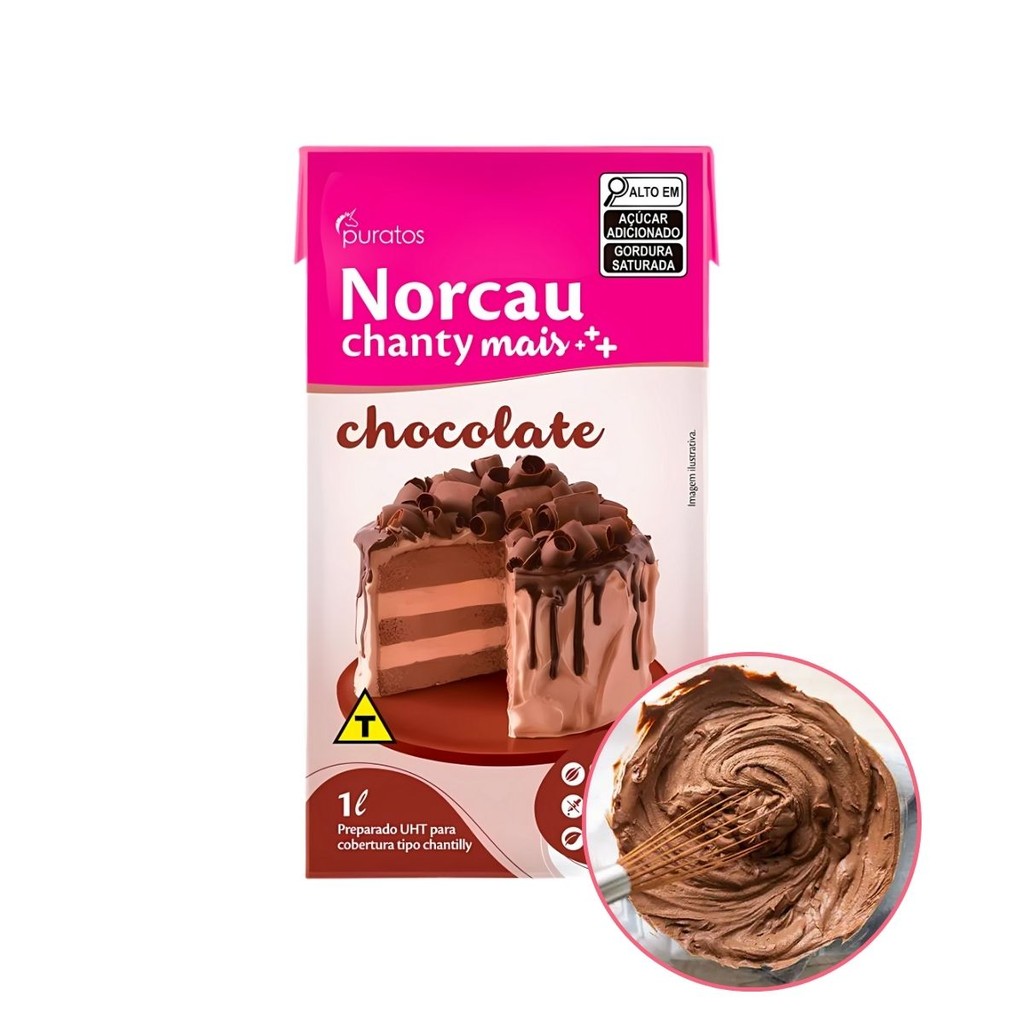 Chantilly Norcau Chanty Mais Chocolate 1L PURATOS | Shopee Brasil