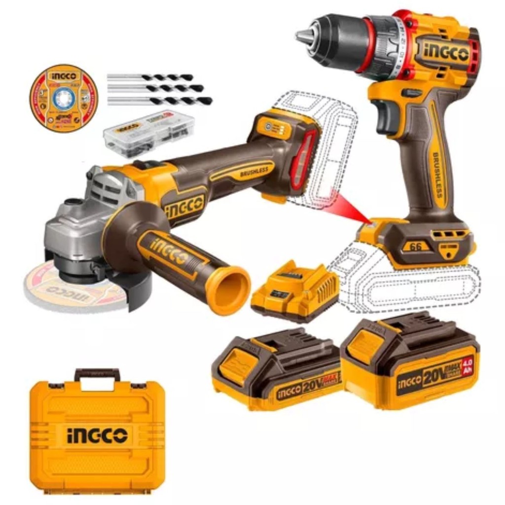 COMBO PARAF. IMPACTO 1/2 E ESMER. ANGULAR 4.1/2 A BATERIA 20V P20S C/1 ...