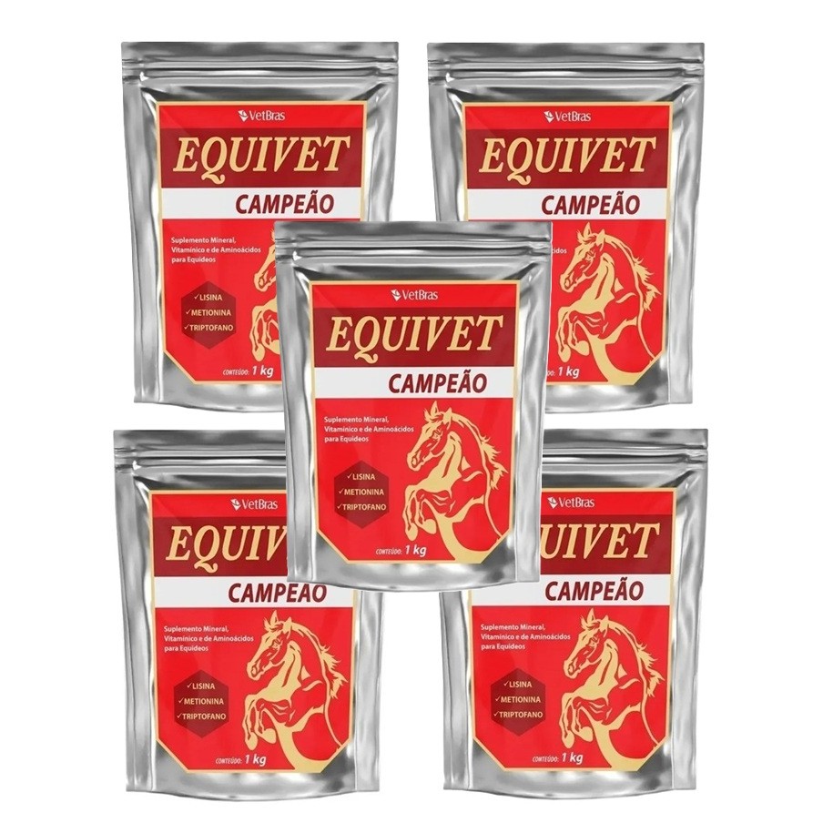 Kit 5 Equivet Campeão 1Kg Suplemento Vitamínico Para Equinos - VETBRAS ...