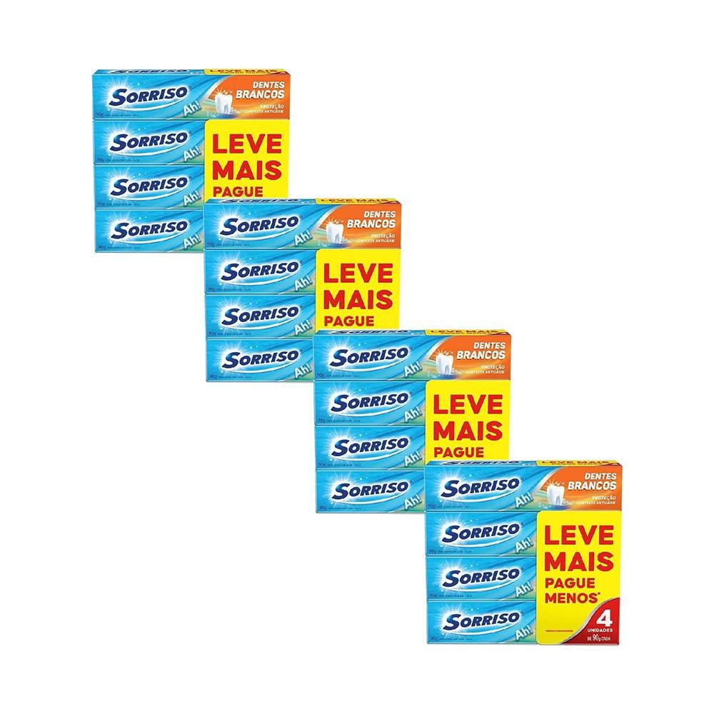 Kit 4 Pack Creme Dental Clareador Sorriso Dentes Brancos 90g | Shopee ...