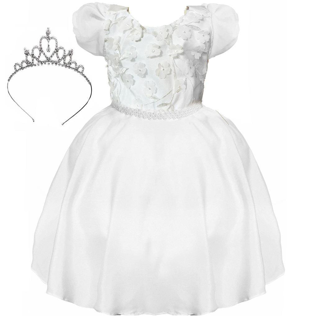 Vestido Formatura Branco Infantil Aniversário Daminha Batizado Festa ...
